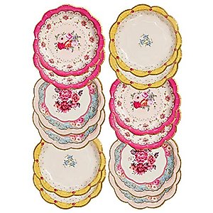 Talking Tables Truly Scrumptious Disposable Plates, 12 count, 6.5 inches for Tea Party or Birthday