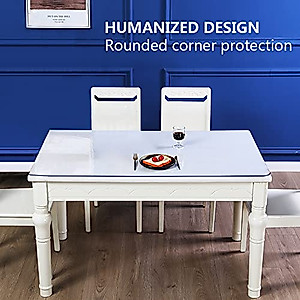 Custom Multisize Thick Clear PVC Small Desk Protector Table Blotter Mat Cover Protector 12x28 in Rectangular Plastic Night Stand Table Pad Mat for Office & Child Paiting Desk Living Room Sofa Table