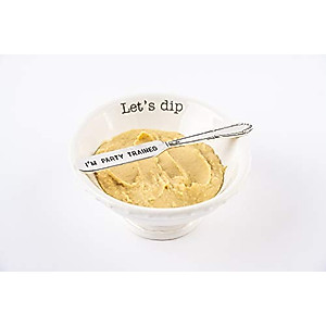Mud Pie Circa Lets Dip Set, White 2" x 6"