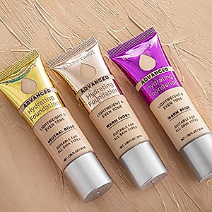 Ellen Tracy Advanced Hydrating Foundation- Lightweight Makeup Suitable for all Skin Types, Long Lasting, Flawless Finish Foundation, 1.06 fl oz (Natural Beige)