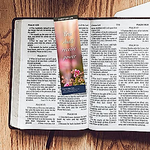 Christian Bookmark with Bible Verse, Pack of 25, Christian Life Themed, You Shall Receive Power, Acts 1:8