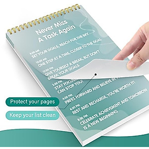 To Do List Notepad - Daily Planner Pad Undated 52 Sheets Tear Off , 6.5" x 9.8" Planning Pad Checklist Productivity Note Pad for Work and Personal Organized