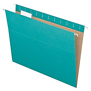 Pendaflex Recycled Hanging Folders, Letter Size, Aqua, 1/5 Cut, 25/BX (81616)