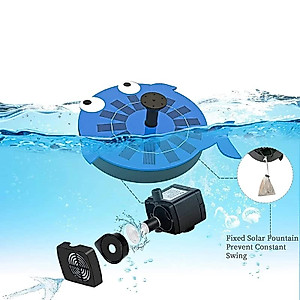 LUKEO Floating Solar Fountain Garden Waterfall Fountain Pool Pond Bird Bath Solar Panel Powered Fountain Water Pump