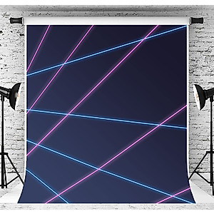 Sensfun Laser Line Photography Backdrop Neon Laser Tag Birthday Party Night Game On Indoor Photobooth Background Glow Photo Studio Backdrops Fabric 5x7ft