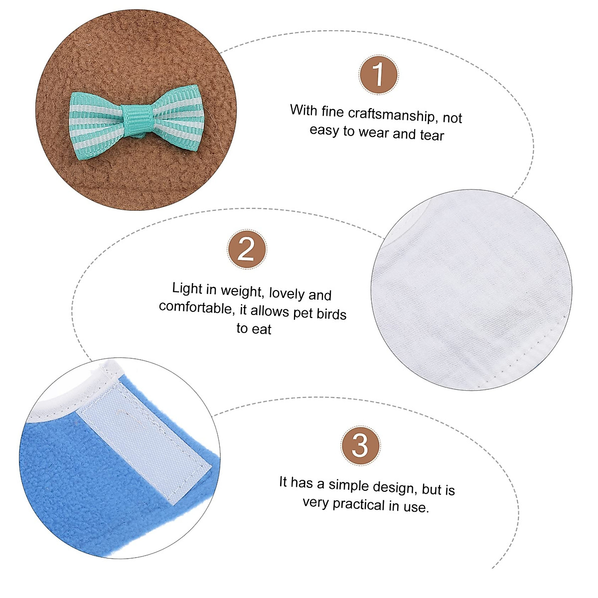 Beavorty 4 Pcs Collar Parrot Accessories -Pecking Neck Bird Neck Protector Parrot Neck Cone Puppy Healing Cone Puppy Cone Bird Neckbands Elizabeth Bird Parakeet Pet for Birds Felt Cloth