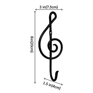 Purpledip Iron Door Wall Hook Hanger Music Note: for Clothes Keys Chimes Photos Decoration (12459B)