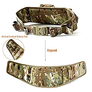 MT Military MOLLE II Rucksack Frame with Army Molded Padded Kidney Pad Waist Belt for Multicam Large Ruck Sack- Tan