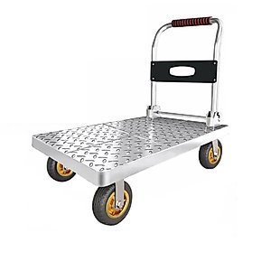 Folding Platform Trucks,Rolling Flatbed Cart Dolly for Easy Transportation Heavy Industrial Platform Hand Trucks, Garage Warehouse Moving Truck,Heavy Duty Platform Trolley with Rubber W(Size:60x40cm)