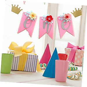 ifundom Girl High Chair High Chair Decoration Baby Birthday Decor Bunting Garland One Birthday Party Banner One Birthday Highchair Garland 1st Birthday Ribbon Baby Girl Three-dimensional