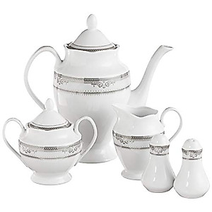 Lorenzo Import Victoria 57-Piece Wavy Porcelain Dinnerware Set