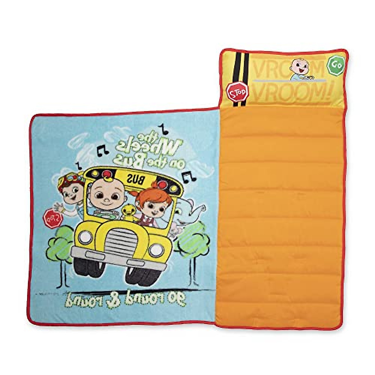 CoComelon Kids Nap-Mat Set – Includes Pillow and Fleece Blanket – Great for Boys or Girls Napping During Daycare, Preschool, or Kindergarten - Fits Toddlers and Young Children