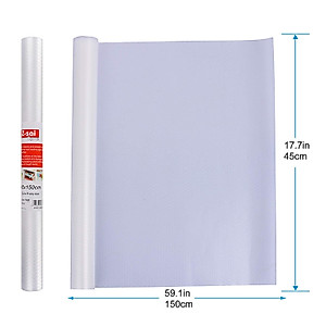 Sulimy Shelf Liners Refrigerator Pad Can Be Cut Refrigerator Mats Cupboard Pad Non-Slip Multifunctional Pad Fridge Pads Cabinet Closet Drawer Table Placemats White-2 Roll