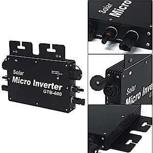 Pikasola 600W Waterproof IP65 Micro Solar Inverter with 22-50VDC Wide Input Voltage to auto 110VAC for 2 pcs 300w Solar Panels MPPT Grid Tie Inverter