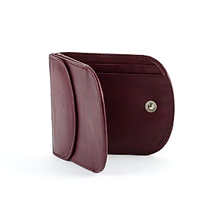 Bacci Leather Impressions Taxi Wallet - Soft Leather, Compact & Snap Pocket on Front, Folding Wallet, Small ID Cards & Coins Holder, Pouch for Men & Women, Coin Case ( Leather, Red)