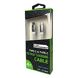 Dual USB-C/PD 60W Fast Charging Cord Compatible with vivo V20 2021 Plus 5Gbps Data Transfer for Power Delivery Hi Capacity Charging (Black)