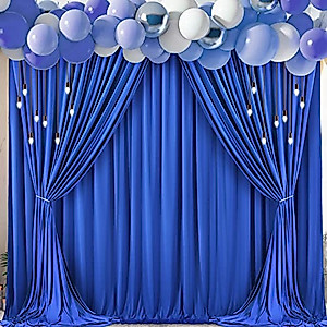 10x10 Royal Blue Backdrop Curtain for Parties Wrinkle Free Blue Photo Curtains Backdrop Drapes Fabric Decoration for Wedding Birthday Party Baby Shower 5ft x 10ft,2 Panels