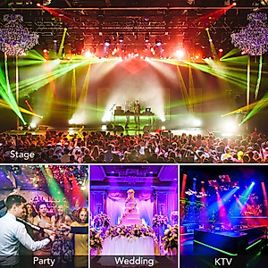 LUNSY Dj Lights, 2 Pack 36 LED Par Lights Stage Lights with Sound Activated Remote Control & DMX Control, Stage Lighting Uplights for Wedding Club Music Show Christmas Holiday Party Lighting