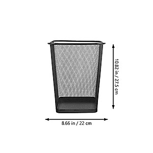 Yardwe Metal Trash Bin Square Metal Wire Mesh Waste Basket Garbage Trash Can Mesh Waste Paper Bin Waste Basket for Kitchen Home Office Dorm Room Living Room Desk Bedroom S