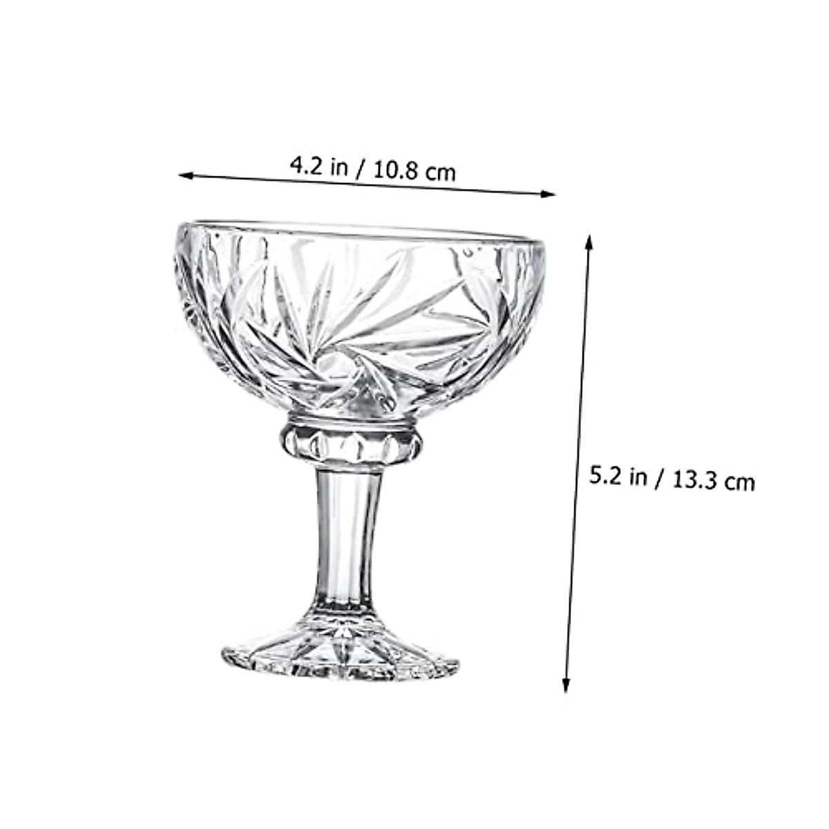 Luxshiny 4pcs Dessert High Salad Transparent Serving Snack Tumbler Clear Bowls Yogurt Trifle Beach Muffins Cups Beverage Tasting Delicate Smoothie Container Base Custard Fruit with Bar