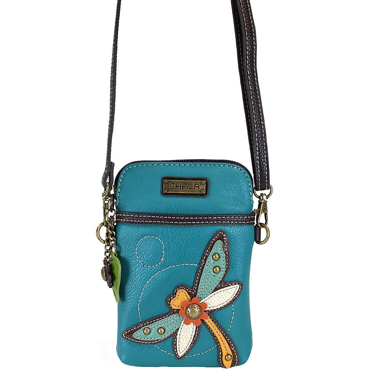 Chala Dragonfly Turquoise Cellphone Crossbody Handbag - Convertable Strap