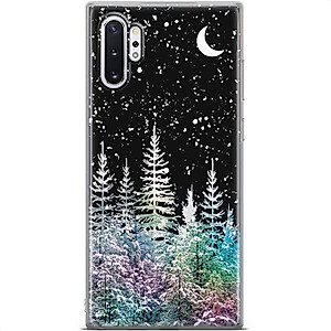Mertak Case Compatible with Samsung Galaxy A73 A72 5G A71 A70 A53 A52 A32 A50 A21s Silicone Christmas Flexible Slim Design Protective Trees TPU Cover Lightweight Nature Snow Forest Winter