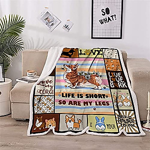 Corgi Gifts for Corgi Lovers, Cute Corgi Blanket, Lightweight Super Soft Cozy Throw Blanket for Sofa Bed Couch Chair Living Room 50 x 60 Inch, Corgi Gifts Christmas Birthday Gifts for Kids and Adults