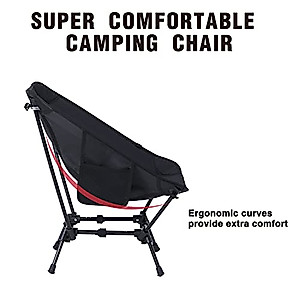 Camping Chairs, 2 Pack Portable Folding Chairs, Ultralight Camp Chair with Carry Bag, Camp Accessories, Outdoor Chairs Foldable Chair for Backpacking, Hiking, Beach, Travel & Picnic, Lawn Chairs, Low