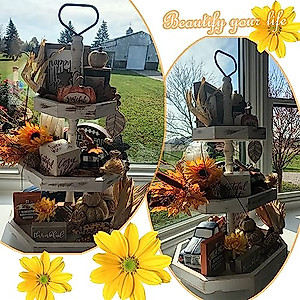 3 Tiered Serving Tray Wooden Farmhouse Decorative Tray, 3 Tier Tray for The Coffee Table, Kitchen Rustic Dinning Tiered Tray, Home Decor Tray, Three Tier Tray Cupcake Stand Display Tray