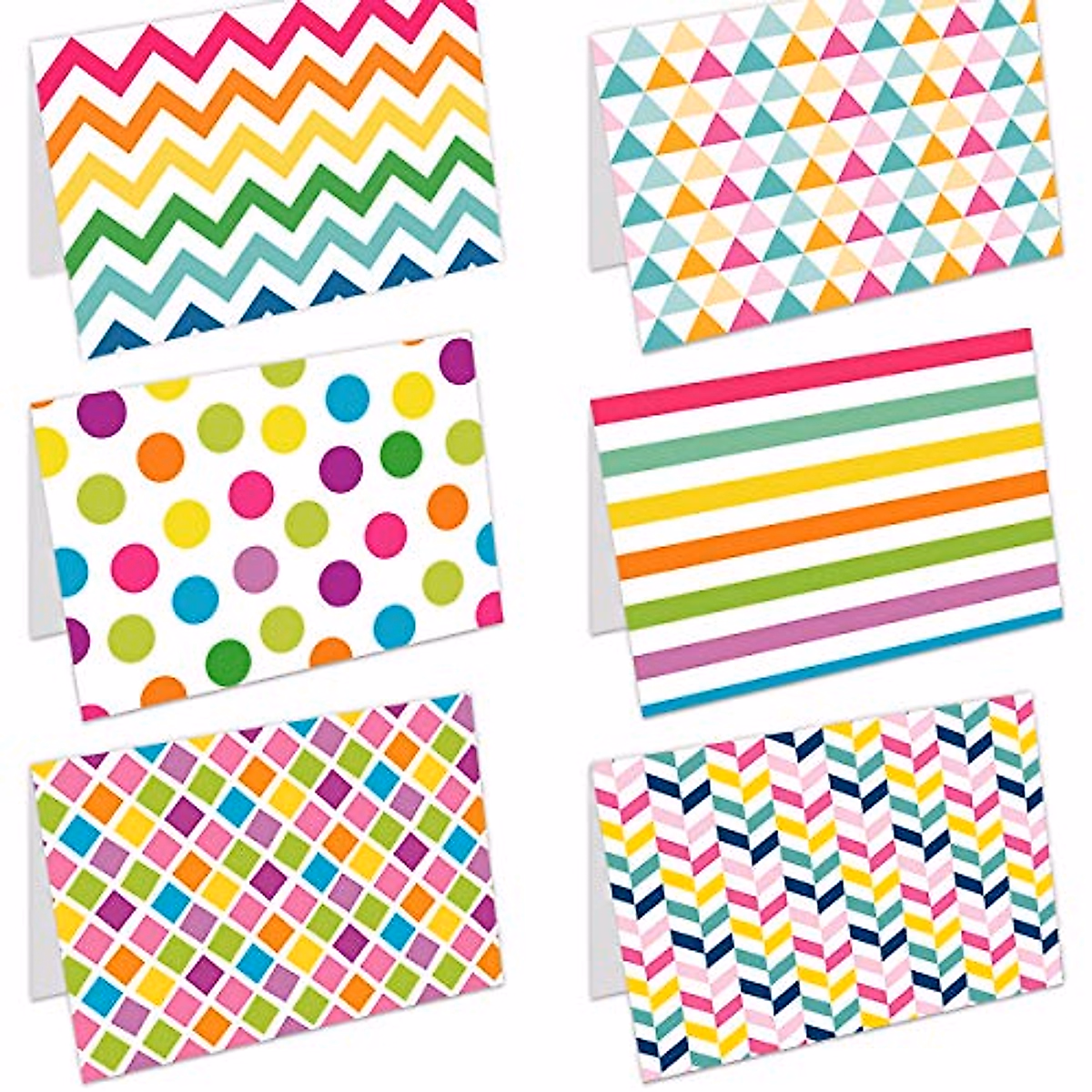 FANCY LAND 36 Colorful Greeting Cards Bright Pattern Note Cards with Colored Envelopes Stickers Blank Inside Cards Office School Home Kids