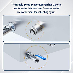 JustSmart Maple Syrup Evaporator Pan 24 * 24 * 9.4 Inch Stainless Steel Maple Syrup Boiling Pan with Valve for Boiling Maple Syrup
