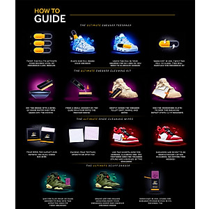 Crep Protect Box Pack - Premium Sneaker Cleaning Kit with 6 x Sneaker Wipes, 2 x Pill, Eraser, 3.5 oz Cleaning Solution, Microfibre Cloth & Brush