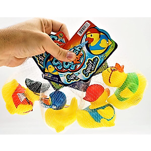 JA-RU Water Squirt Rubber Ducks (1 Duck Assorted) Fun Toddlers Baby Bath Tub Pool Toy 3" Rubber Duckies for Kids, Sensory Play, Stress Relief, Stocking Stuffers Supply in Bulk. 1178-1
