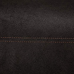 Signature Design by Ashley Boxberg Oversized Faux Leather Manual Pull Tab Reclining Sofa, Dark Brown