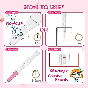 Acessorz Fake Prank Joke Pregnancy Test Always Positive - April Fool's Day Practical Joke, Prank, Gag, False Pregancy Test Kit, 4 Pack Pink