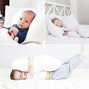 ZPECC Toddler Pillow with Pillowcase - 13 x 18 Organic Pillows for Sleeping, Soft Breathable Small Kids Pillow for Crib, Toddler Bed, Travel, Pink Unicorn (Intended for Age 2 and up)