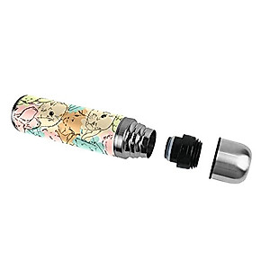 ALAZA 17 oz Watercolor Rabbit Bunny Double Wall Vacuum Cup Insulated Stainless Steel PU Leather Travel Mug, Christmas Birthday Gifts for Mom Dad Boys Girls Kids Lover Friends