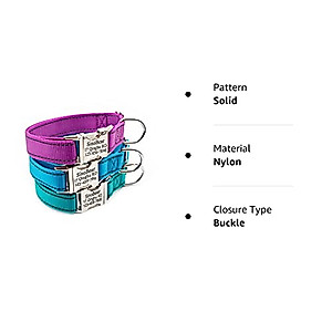 Reflective Personalized Dog Collar with Pet Name Phone Number Address for Small Medium Large Dogs Adjustable Size (XS S M L XL)