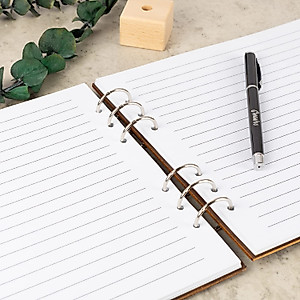 Creawoo Wooden Wedding Guest Book Reception Sign in Guestbook with Table Sign, Pen & Holder, Hardcover Memory Registry Photo Album with 90 White Pages for Wedding, Baby Shower, Birthday-11 x 8.5"