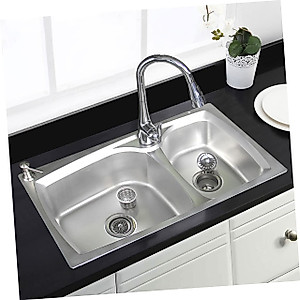 Housoutil 4 Pcs Water Leak Hair Sink Drain Covers and Strainers Sink Strainer Sink Draining Plugs Toilet Sink Bath Sink Large Wall Sticker Sink Drain Lids Sink Hair Food Tub Stainless Steel