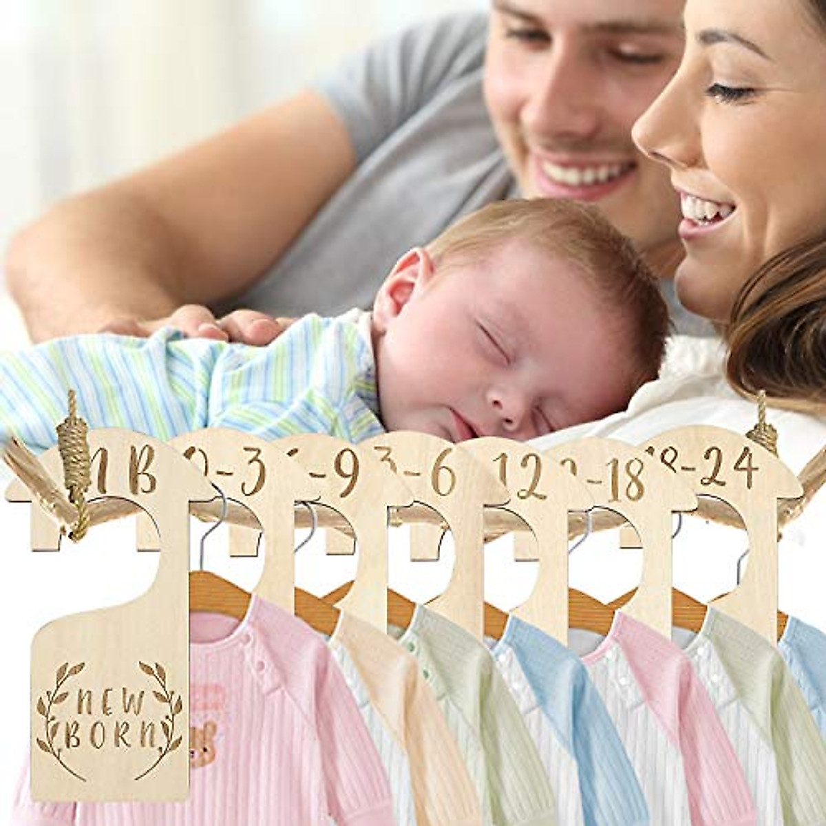 Premium Wood Baby Closet Dividers,Set of 7,from Newborn to 24 Month,Baby Closet Organizers,Nursery Decor,Baby Clothes Organizers (Style-3)