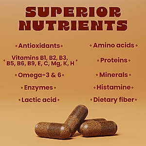 Kiin Bee Bread Capsules - Fermented Bee Pollen Immunity & Metabolism Supplement, 100% Natural Superfood, Vitamin B Group, Antioxidants, Omega 3 6 9