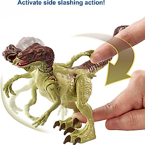 Jurassic World Toys Fierce Force Velociraptor Camp Cretaceous Dinosaur Action Figure Movable Joints, Realistic Sculpting & Single Strike Feature, Kids Gift Ages 3 Years & Older