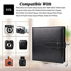 192 Pockets Photo Album for Fujifilm Instax Square SQ1/SQ6/SQ10/SQ20 Camera, Kodak Mini 3 Square,Mini Shot 3 Square, Mini Shot 3 Square Printer, Album for Instax Square Photo, Kodak 3x3" Photo