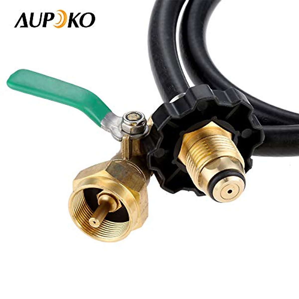 Aupoko Propane Refill Adapter Hose, 36’’ Propane Refill Hose with POL Type 1LB Tank Bottle Adapter, and ON/Off Control Valve, 350PSI Rated High Pressure Propane Extension Hose