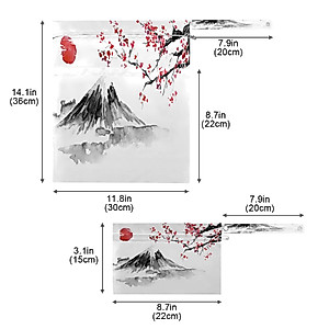 HUXINO Waterproof Wet Dry Bags Japan Mountain Cherry Flower, Kids Baby Cloth Diaper Wet Bags Organizer Reusable Bags Pouch with 2 Zippered Pockets Beach Travel Hiking Gym Bag for Swimsuits Wet Clothes