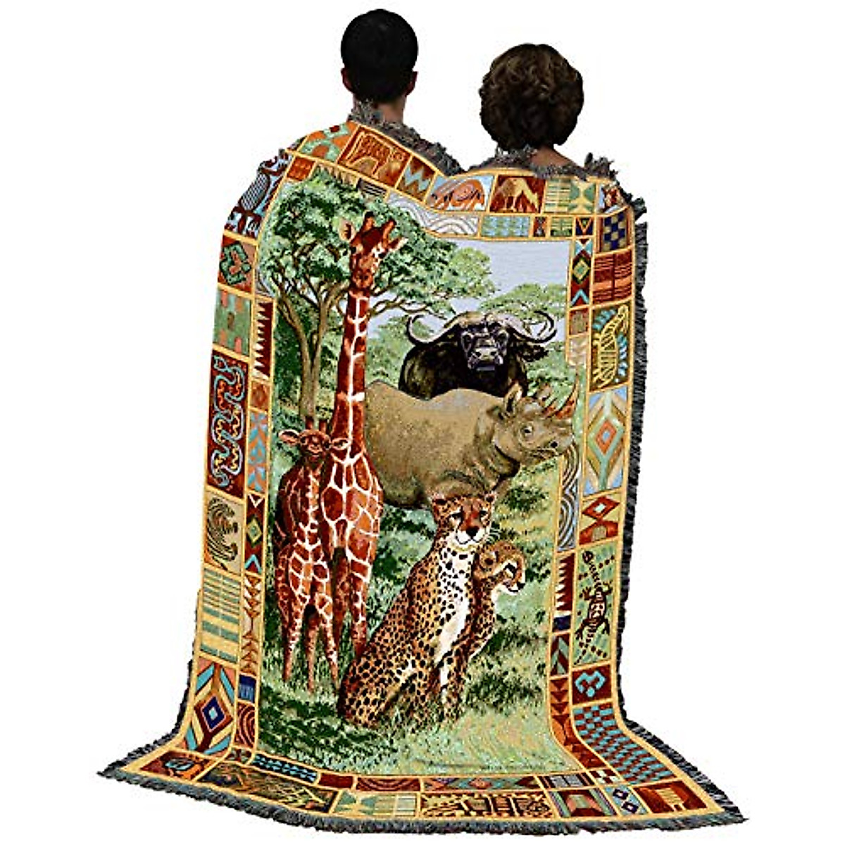 Pure Country Weavers African Plains Blanket by Parker Fulton - Gift Tapestry Throw Woven from Cotton - Made in The USA (72x54)