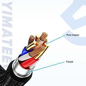 YIMATEECO Headphone Splitter 3.5mm Splitter, 1 Male to 2 Female Headset Mic Adapter, Audio Splitter for Headphones Laptop PS4 Xbox PC Phone Tablet Gaming. (1 Male to 2 Female, 2pcs, Brown)