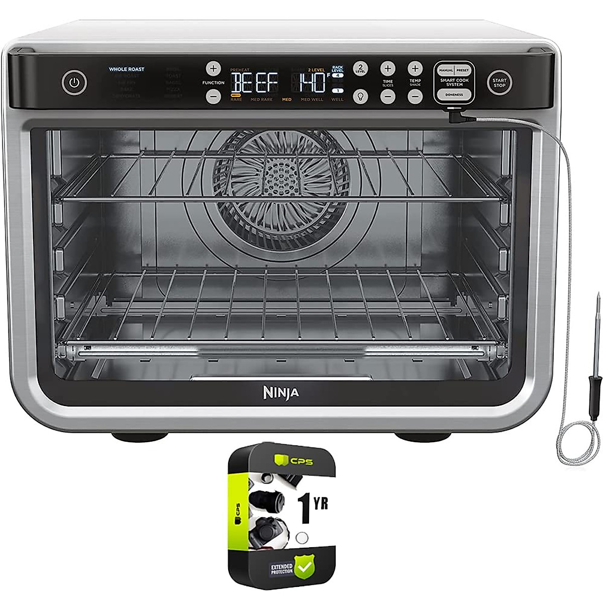 Ninja DT251 Foodi 10-in-1 Smart XL Air Fry Oven (Renewed) Bundle with Premium 1 YR CPS Enhanced Protection Pack