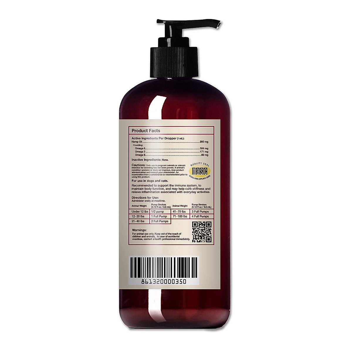 Hemp Well Hemp Thrive Oil for Dogs and Cats – 16 Ounces of Organic Hemp Oil Supplement for Dog and Cat Health, Calming, Joint Support, ImmuneHealth, and Itchy Skin Relief